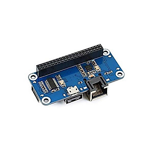 Ethernet/USB HUB HAT Expansion Board for Raspberry Pi 4 B/3 B+/3 B/2 B/Zero/Zero W /2 W/Zero WH/2WH, with 1 RJ45 10/100M Ethernet Port, 3 USB Ports Compatible with USB2.0/1.1