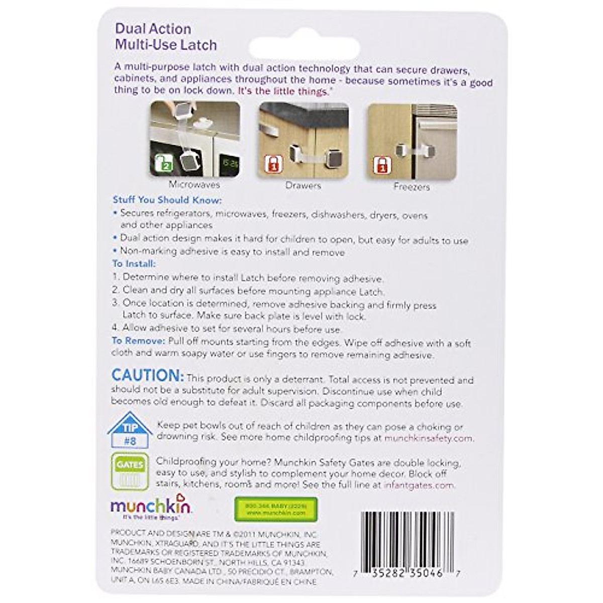 Munchkin Xtraguard Dual Action Multi Use Latches, 2 Count (Pack of 2)