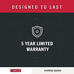 Delta Shower Doors SD3927404 Classic Semi-Frameless Traditional Sliding Bathtub, 60" x 58-1/8", Chrome Track