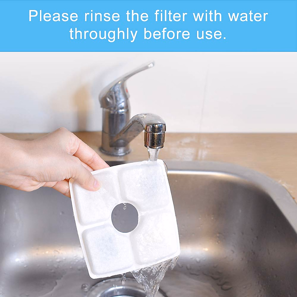 Cat Water Fountain Filters, 8 Packs Filter for Automatic Cat Water Filter, Carbon Replacement Filter for 84oz/2.5L Pet Water Fountain, Dog Water Dispensers