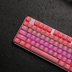 Z-66 Mechanical Gaming Keyboard, Blue Switch Audible, LED Backlit, Low Profile Keycaps, Type-C USB Wire Detachable, Compact 87Keys, for Windows Desktop Laptop Gamer and Office