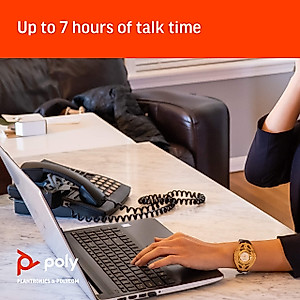 Plantronics - CS540 Wireless DECT Headset with Lifter (Poly) - Single Ear (Mono) Convertible (3 wearing styles) - Connects to Desk Phone - Noise Canceling Microphone