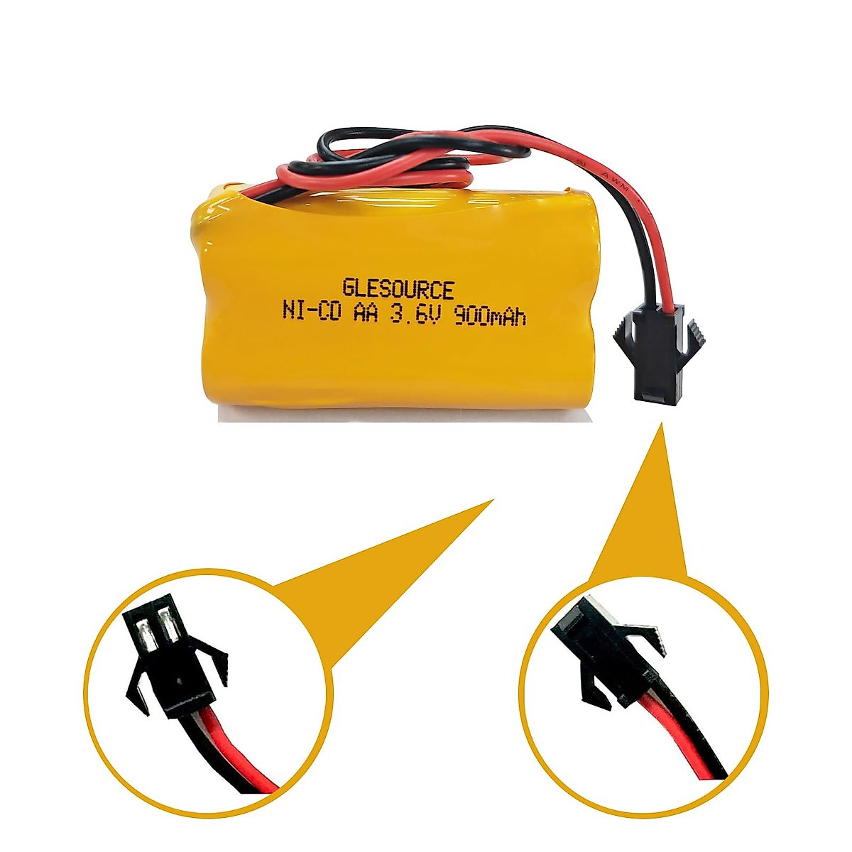 GLESOURCE 3.6 Volt Rechargeable Battery, Emergency/Exit Light Battery Compatible for Lithonia ELB B001 ELBB001 Lithonia EU2 LED Interstate ANIC1566 Unitech 0253799 (2 Pack)
