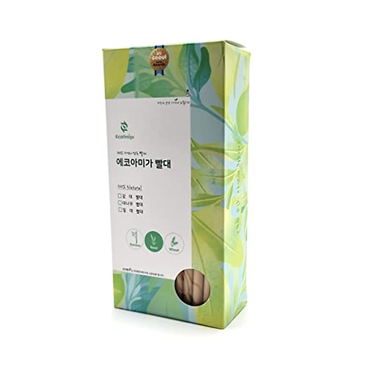 EcoAmiga Bamboo Straw, 8 Inch Reusable & Biodegradable Organic Bulk Straws – Great Ecological Alternative to Plastic Straws (Bamboo)