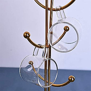 XWOZYDR Countertop Mug Tree, 6 Hook Coffee Cup Dryer Kitchen Coffee Mug Tree Countertop Tea Cups Holder Stand