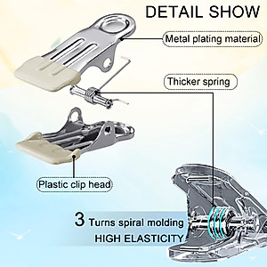 Clothes Pins for Hanging Clothes, Stainless Steel Clothes Pins for Laundry Clips, Multipurpose Clothes Pins, Clothes Pins Heavy Duty Outdoor, Bag Clips for Socks, Towels, Snacks, Photo (30, Beige)