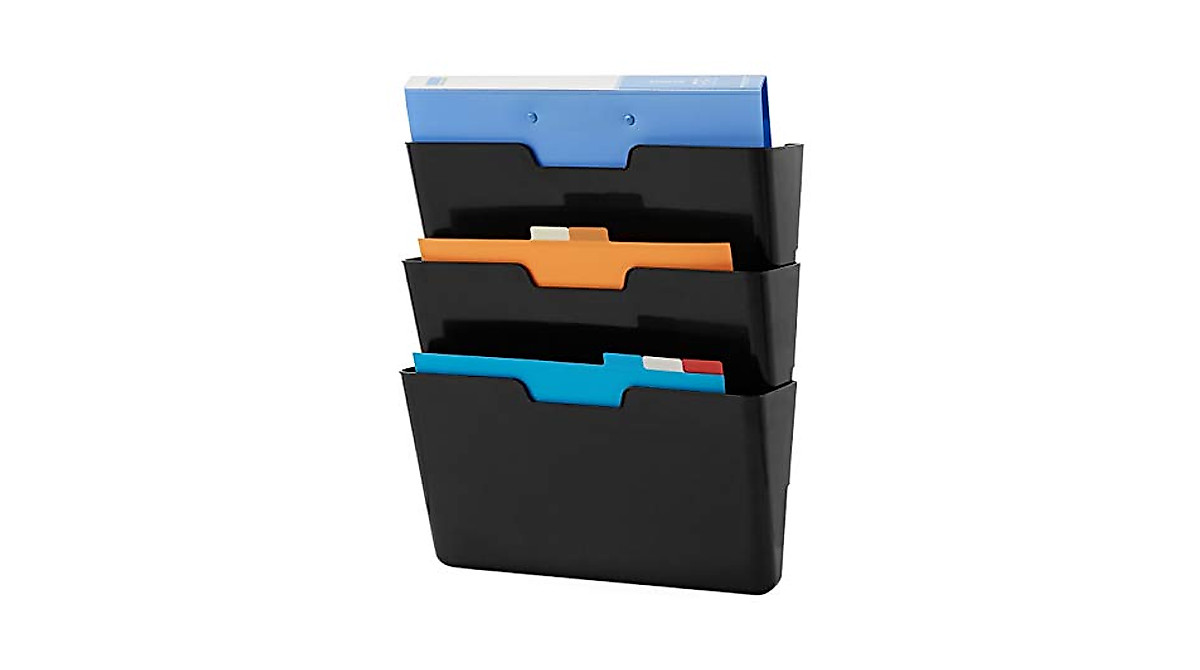 Amazon Basics 3 Tier Wall File Organizer - Space Saver & Durable