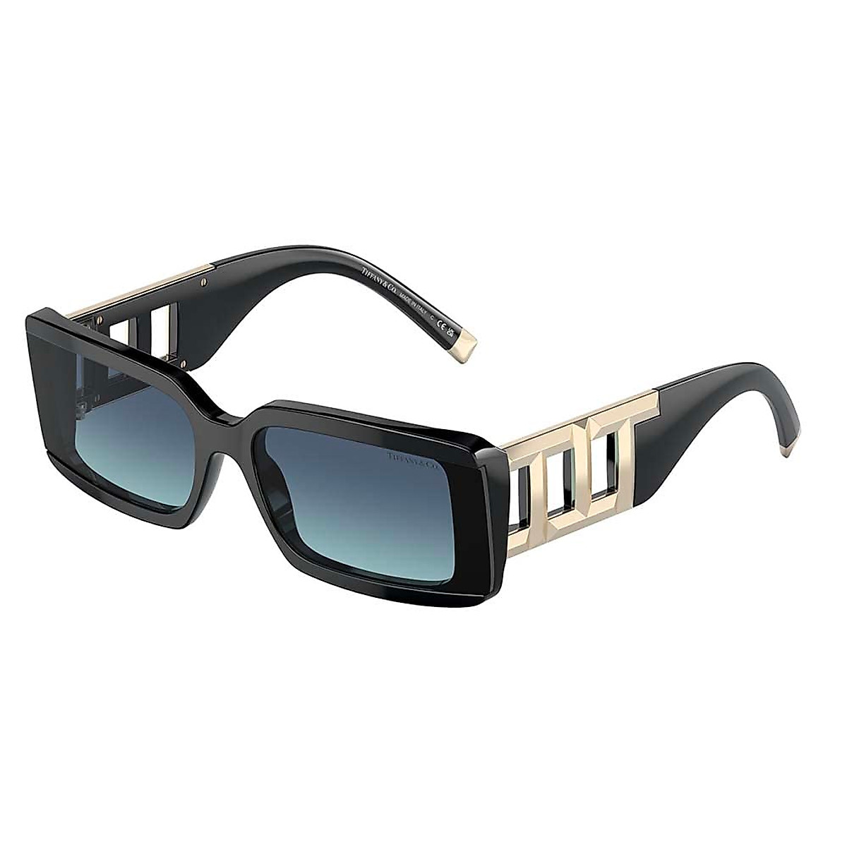 Tiffany & Co. Woman Sunglasses Black Frame, Azure Gradient Blue Lenses, 62MM