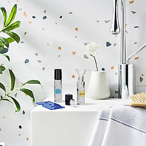 ComSaf Glass Essential Oil Roller Bottles, Set of 24, 10 ML Clear Glass Bottles with Stainless Steel Roller Balls, Leakproof Essential Oil Container Kits with Labels, Dropper, for Facial Body Care