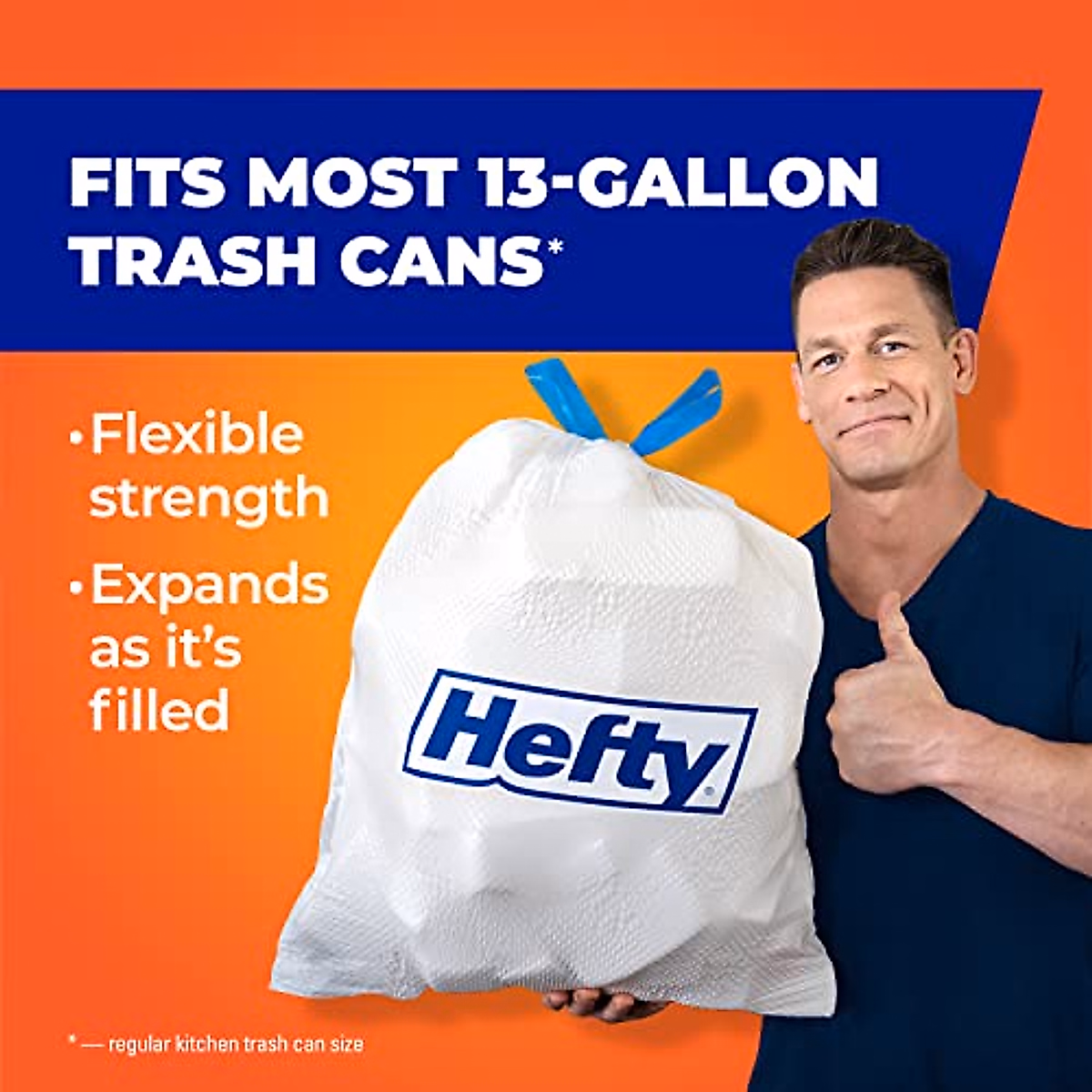 Hefty Ultra Strong Tall Kitchen Trash Bags, Fabuloso Lemon Scent, 13 Gallon, 110 Count