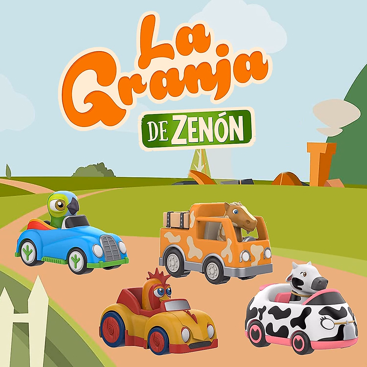 TOYMAKER La Granja De Zenon Kids Car Bartolito Chicken Toys Push and Go Cars Toys Lorito Pepe Bird Toys Friction Powered Inertia Cars for Toddlers 1-3 Birthday for Girls Boys