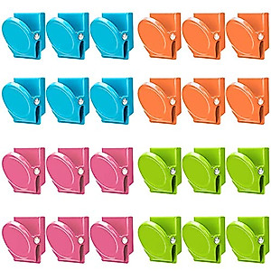 Magnetic Clips, 24 Pieces Magnetic Metal Clips, Fridge Magnet Refrigerator Whiteboard Wall Fridge Magnetic Memo Note Clips Magnets Metal Clip