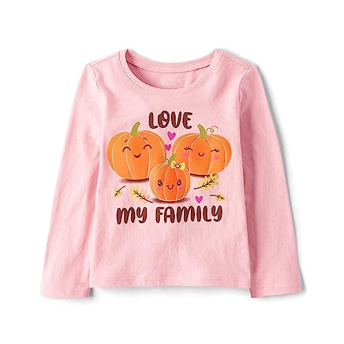 The Children's Place Baby-Girls and Toddler All Holidays Long Sleeve Graphic T-Shirts Pumpkin Family 2T