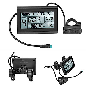 MAGT Bicycle Display Meter, Electric Bicycle LCD Display Meter KT-LCD3 3.74 x 2.56 Inch Plastic Electric Bicycle Conversion Kit with Connector