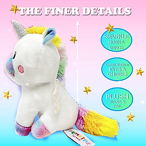 Unicorns Gifts for Girls Unicorn Stuffed Animals for Girls- Unicorn Toys for Girls Age 3 4 5 6 7 8 Year Old Little Girl Toys Plushies Stuffed Animal Plush Squishies Rainbow Toy Purse Little Girl Gifts