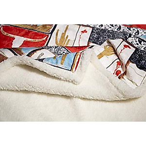 Carstens, Inc. Wrangler Vintage Western Sherpa Throw Blanket 54x68