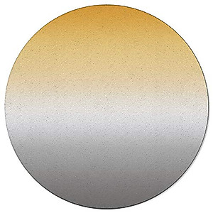 Round Area Rug 4ft Yellow Gray Ombre, Indoor Outdoor Rugs for Living Room, Washable Circle Rug Carpet for Bedroom, Kitchen, Patio, Simple Runner Rugs for Home Decor