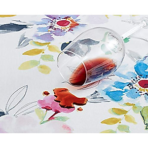 Benson Mills Indoor Outdoor Spillproof Fabric Tablecloth for Spring/Summer/Party/Picnic (Harper, 52" X 70" Rectangular)