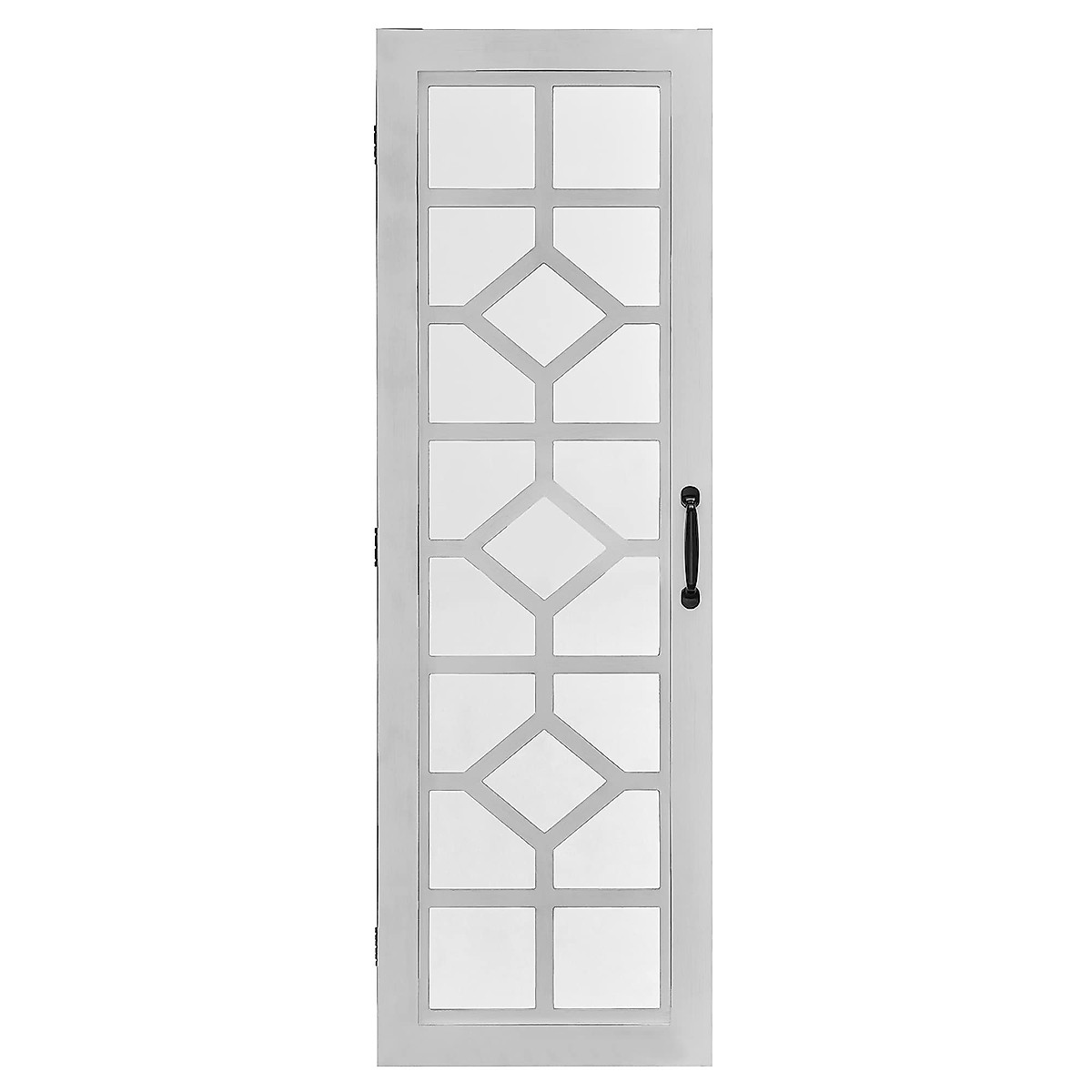 FirsTime & Co. White Eloise Jewelry Armoire, Necklace Organizer for Bedroom Storage, Full Length Mirror Wall Vanity, Wood, Farmhouse, 43 x 14 inches