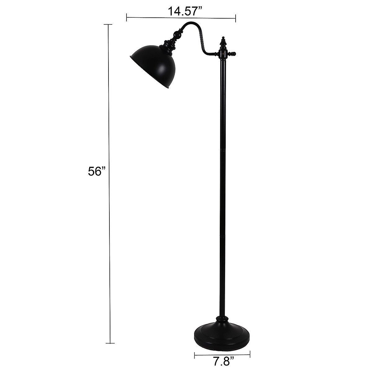 Decor Therapy Chloe Steel Pharmacy Floor Lamp, Matte Black
