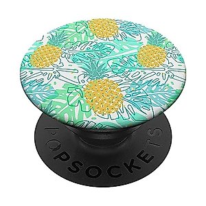 Tropical Hawaiian Pineapples Foliage Pattern PopSockets Swappable PopGrip