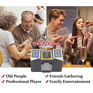 TAAVOP Card Shuffler 2-4 Deck Automatic, Battery-Operated Electric Card Shuffler Machine for UNO/Poker/Playing Card