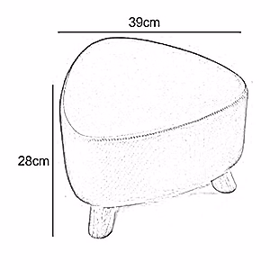 JAHH Products Foam Padded Pouf Footrest Stool with Removable Linen Cover and Non-Skid Wooden Legs, (Color : Black)