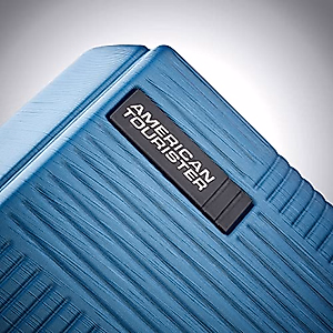 American Tourister Stratum XLT Expandable Hardside Luggage with Spinner Wheels, Blue Spruce, Carry-On 21-Inch