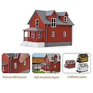 HO Scale Model Building 1:87 Residential Modern House Assembled Architectural for Model Train Layout Diorama JZHO01 (White)