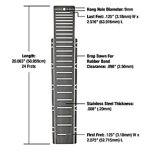 MusicNomad Fret Shield™ - Total Fretboard Protector Guard Tool for Fret Polishing on 25.5" Guitar Fret Scale (MN800)