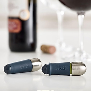 Joseph Joseph BarWise Twist-Lock Wine Stoppers, 2-Piece, Blue