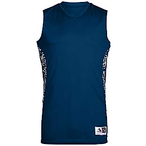 Augusta Sportswear Boys Hook Shot Reversible Jersey, Navy/Navy Digi, Large