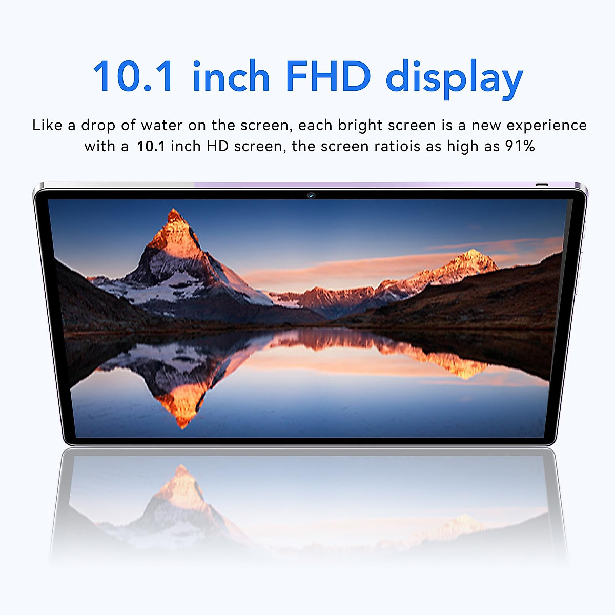 10.1In 2 in 1 Android Tablet, LCD FHD Touch Screen, 4GB RAM 64GB ROM Octa Core, 5G WiFi, BT5.0, 4G Calling, 8MP 13MP Dual Camera, 8800mAh, with Case Keyboard (US Plug)