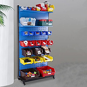 AERCANA Tool Organizer Bins Parts Storage Rack Large Stackable Storage Bins Garage Storage Bins (Blue, pack of 8)