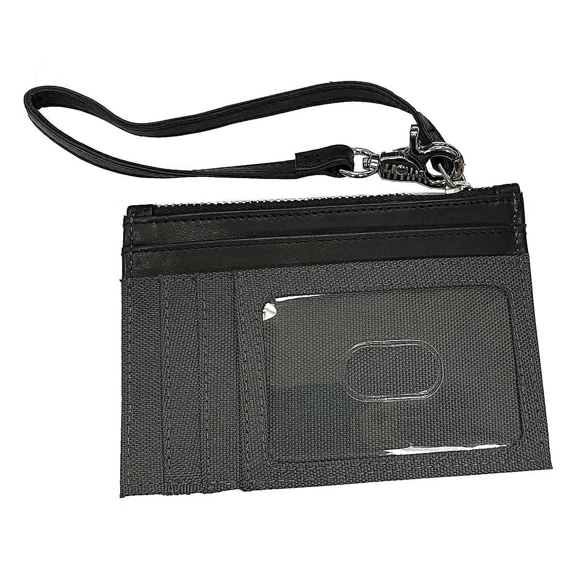 Harley-Davidson Women's Oil Can B&S Card Case Zip Polyester & Leather Wallet