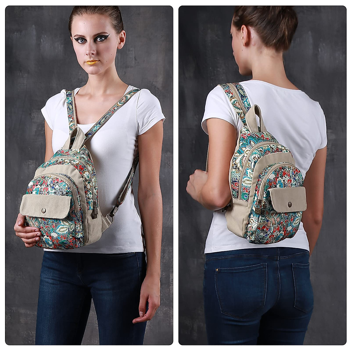 Black Butterfly Women's Premium Backpack, Crossbody Bags Upgrade, Light and Small Style Chest Bag, Fashion Chest Pack (50-multicolor)