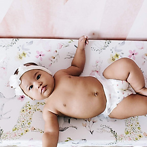 Oilo Changing Pad Cover, Breathable 100% Turkish Cotton Fitted Jersey, 300 Thread Count, Machine Washable, Fits Standard Changing Pads (32" x 16"), Girl, Boy, & Neutral Nursery Design, Fawn