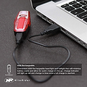 NiteRider Lumina 1000 Boost Front Bike Light Sabre 110 Rear Bike Light Combo Pack- LED USB Rechargeable Bicycle Headlight Water Resistant Mountain Road City Commuting Cycling Safety