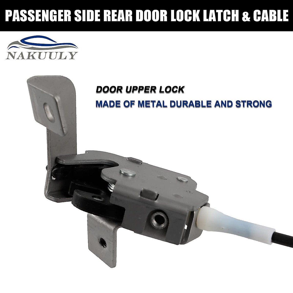 Nakuuly Left Driver Side Rear Door Lock Latch & Cable for Ford F250 F350 F450 F550 Super Duty 1999-2007, Upper and Lower Latches Assembly Replace 6C3Z-28264A01-A, 6C3Z28264A01A