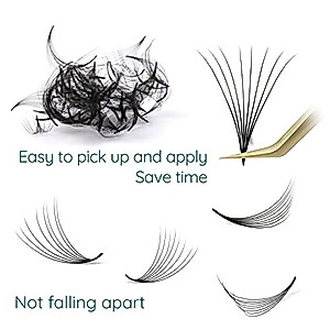 1000 Pcs Premade Fans Eyelash Extensions 3D - 8D 8-15mm Mixed 10 Length Premade Lash Fans Promade Fans Thin Base Pre Made Fans Lash Extensions Loose Fans Promades Eyelash Fans (8D 0.07 C 8-15 Mix)