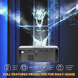 HP1 Halloween Projector for Windows, Pumpkins, Other Holographic Projections, Premium DLP LED Projector with 5 Onboard Spectral Illusions Ghosts and wraiths, Built in Speaker, 4 Hr Battery, Bluetooth