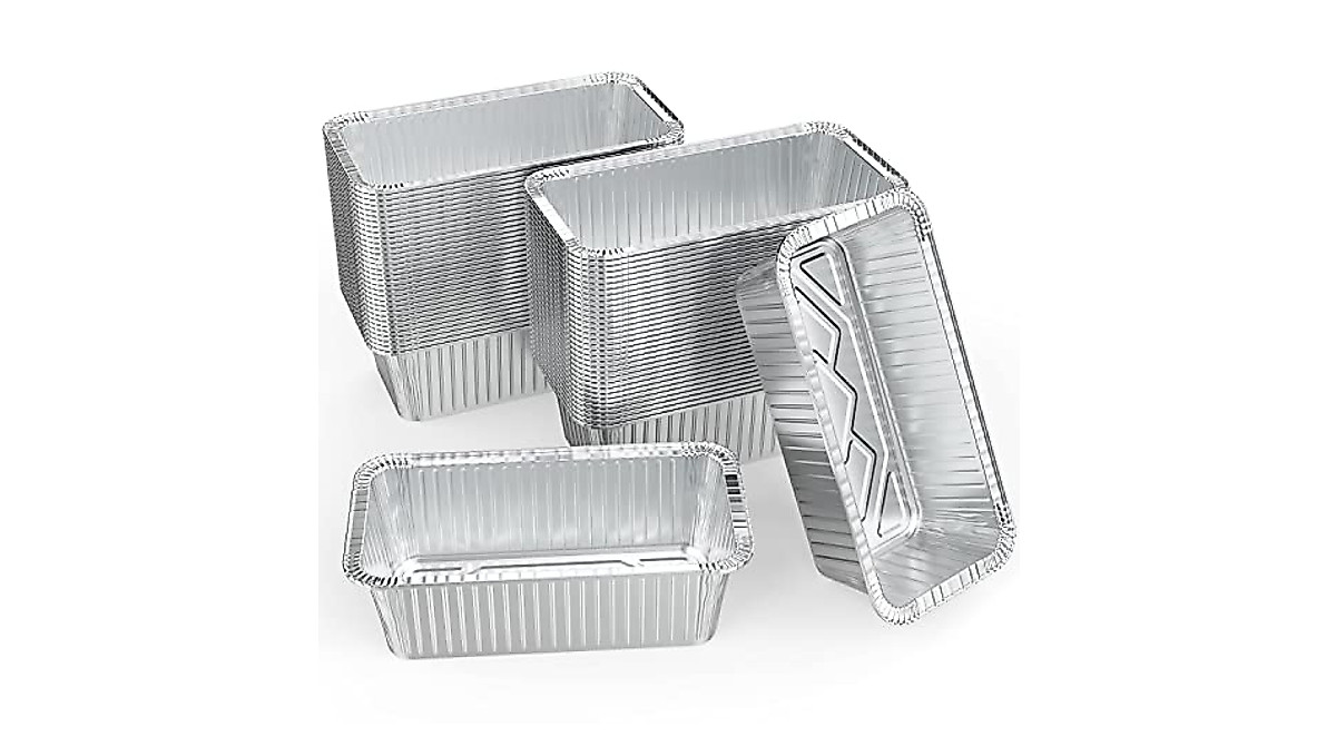 WANBAO Disposable Aluminum Loaf Pans - 50 Pack for Baking & Food Storage