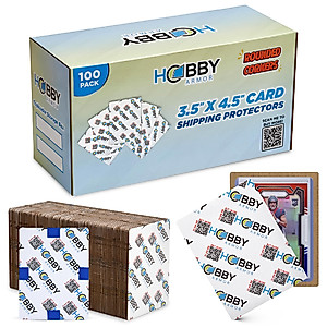 Hobby Armor Trading Card Shipping Protectors 3.5" x 4.5" - Premium Cardboard Inserts Card Mailers - Precut Cardboard Sleeves for Trading Card Packaging - Cardboard Flats for Card Breakers - Box of 100
