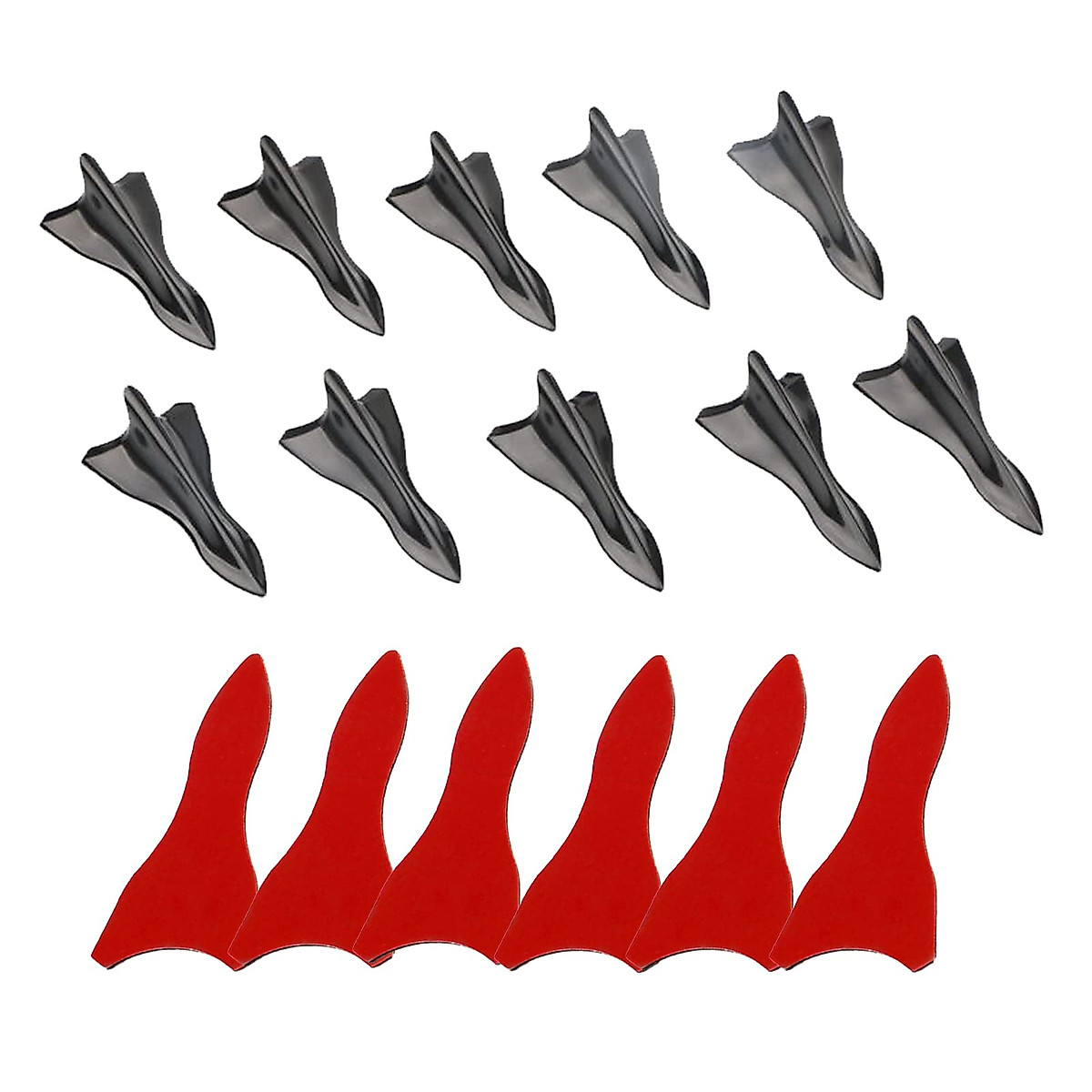 cueclue 10 PCS Car Shark Fin Auto Antenna Kit, Rear Bumper Canards Splitter, Auto Universal Stick-on Spoiler Roof Air Vortex Decorative Aerial (Black #101)