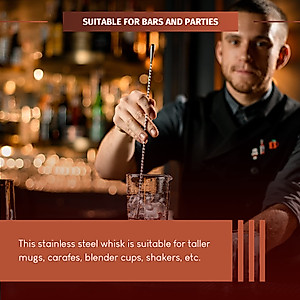 Roshtia 4 Pcs 15.7 Inches Bar Spoon Stainless Steel Cocktail Stirrer Mixing Spoon Spiral Pattern Bar Spoon for Cocktail Shaker Tall Cups