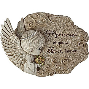 Precious Moments 203111 Memories of You Will Bloom Forever Resin Garden Stone, Multicolor