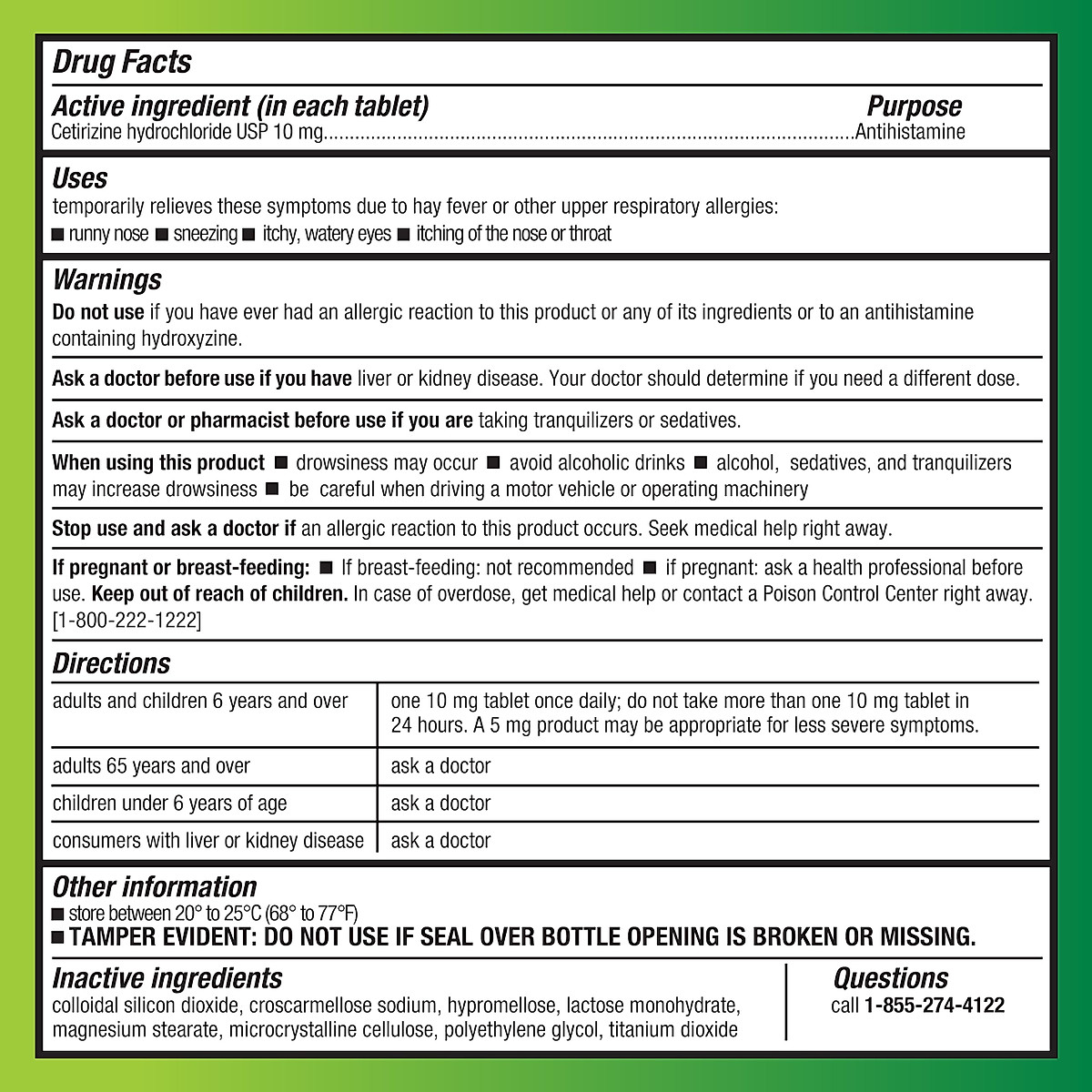 Amazon Basic Care 24 Hour Allergy Relief, Cetirizine Hydrochloride Tablets, 10 mg, 300 Count (Packaging may vary)