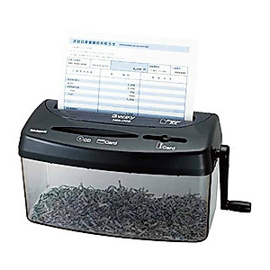 Nakabayashi Co.,Ltd 3 Ways Manual Shredder for Paper&Card&CD/DVD,One Piece of Letter Size/A4 Size,Capacity of 3.3L(Black)