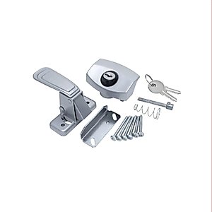 Camper Locking Entry Door Handle. Silver Lock Latch Pop Up RV Trailer