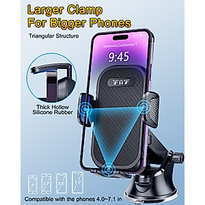 YFYYF Phone Holders for Your Car,[60 Lbs Powerful Suction] Car Phone Holder Mount,Phone Mount for Car Dashboard Windshield,Car Mount for iPhone/Android Smartphone,Car/Truck Accessories